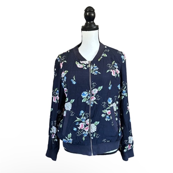 Lila Rose | Jackets & Coats | Lila Rose Dark Floral Lightweight Bomber ...